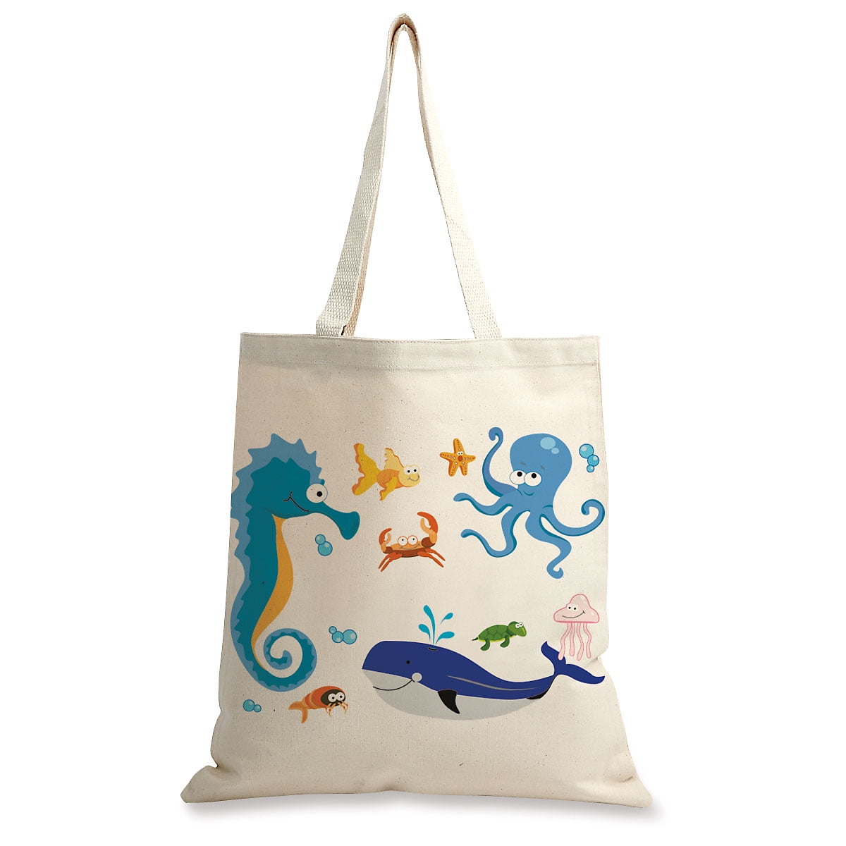 Current Canvas Tote - Under The Sea Design, 100% Cotton Fabric, 15 inch ...