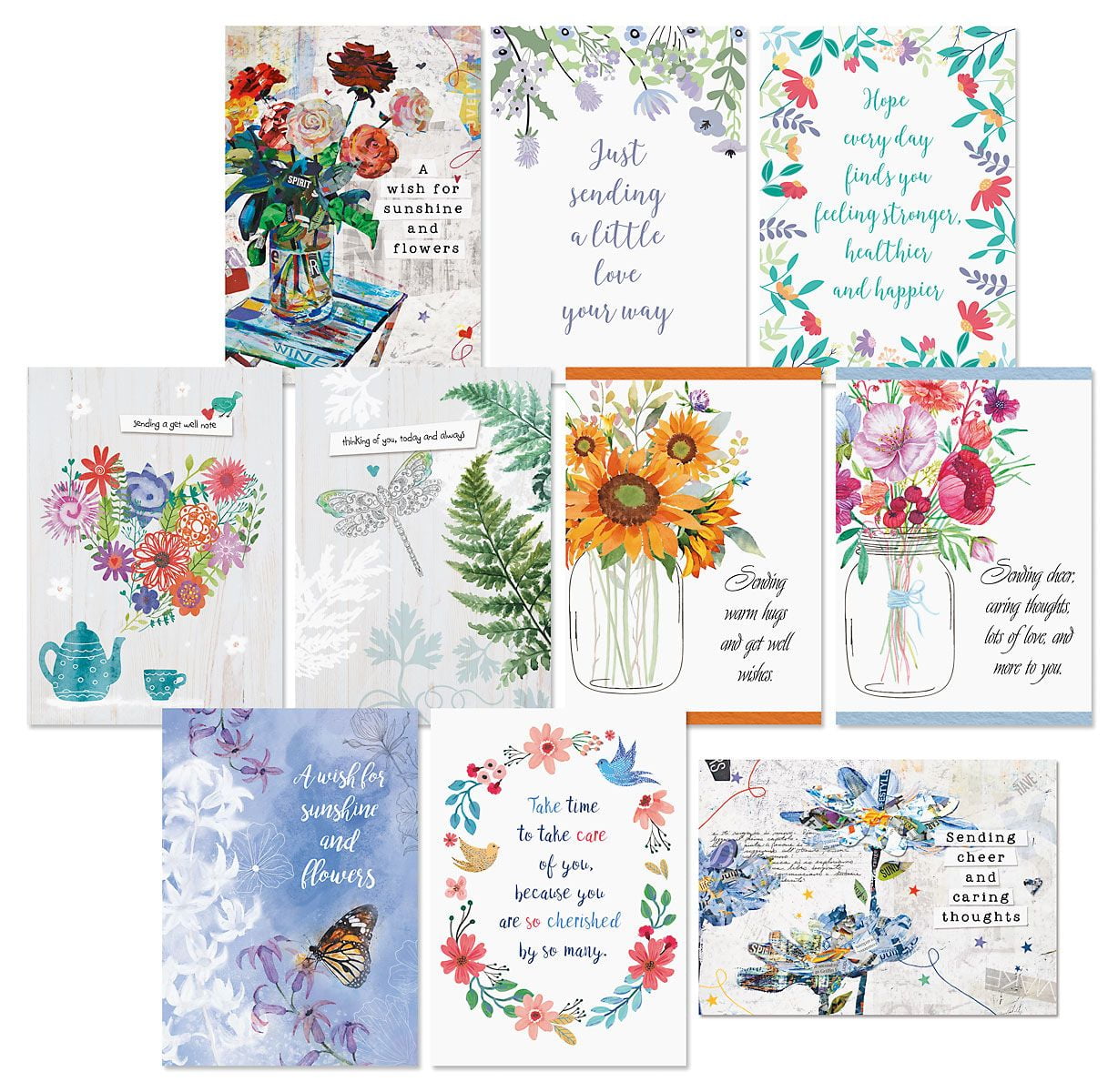 Current Caring Get Well Wishes Greeting Cards Value Pack - Set of 20 ...
