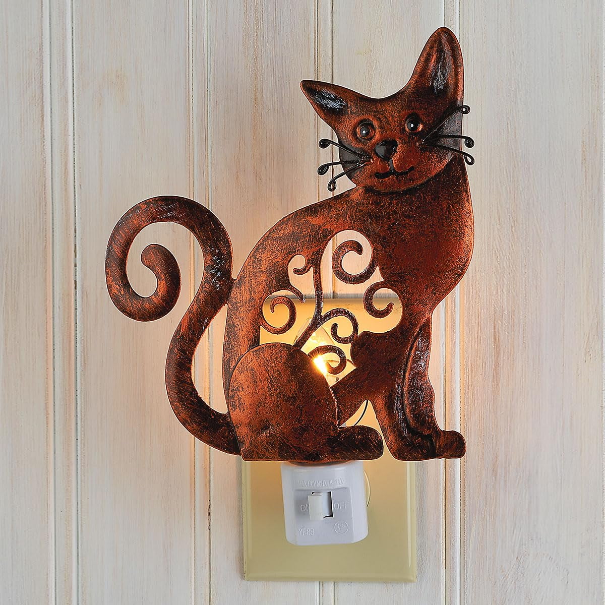 Current Cat Decorative Night Light - 6" x 6.75" ABS Plastic Decorated ...