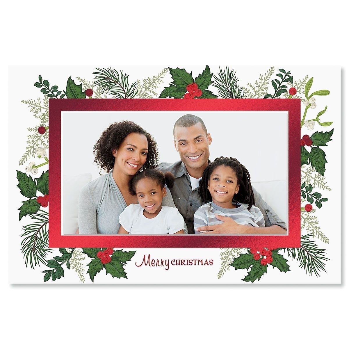 Current Christmas Card Holly Photo Frame Cards, Set of 18, Fits 4" x 6 ...