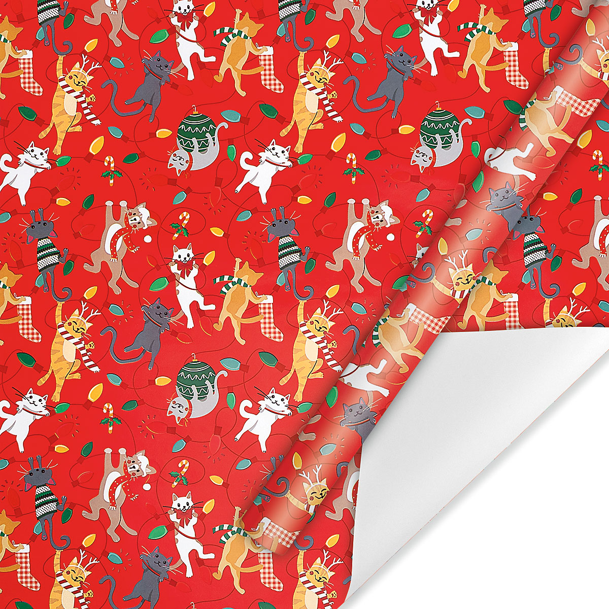 Premium Jumbo Christmas Kitties Gift Wrap Roll - 23-Inch x 32-Foot, 61 ...