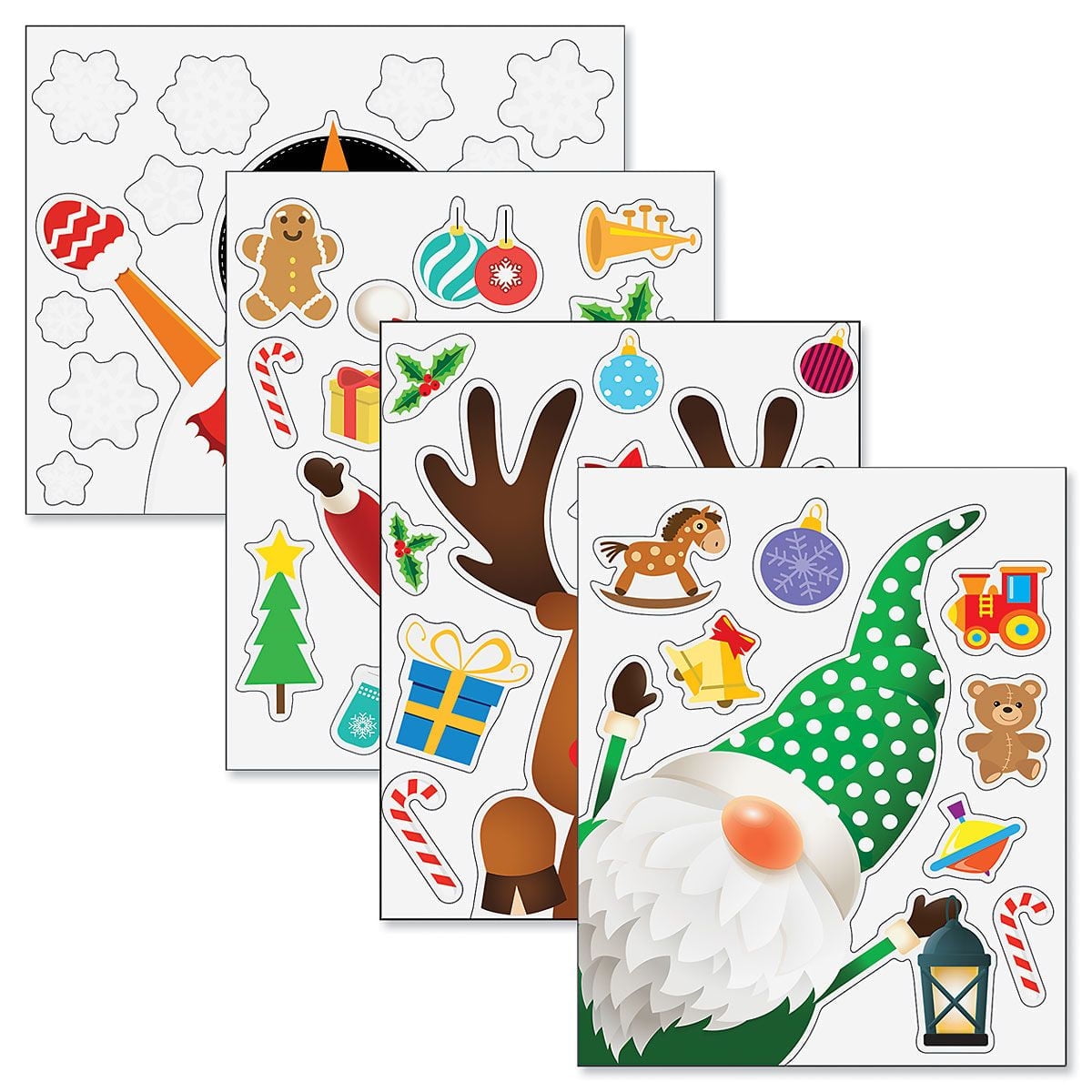Current Christmas Pals Window Clings - Set of 4 Sheets, Festive ...