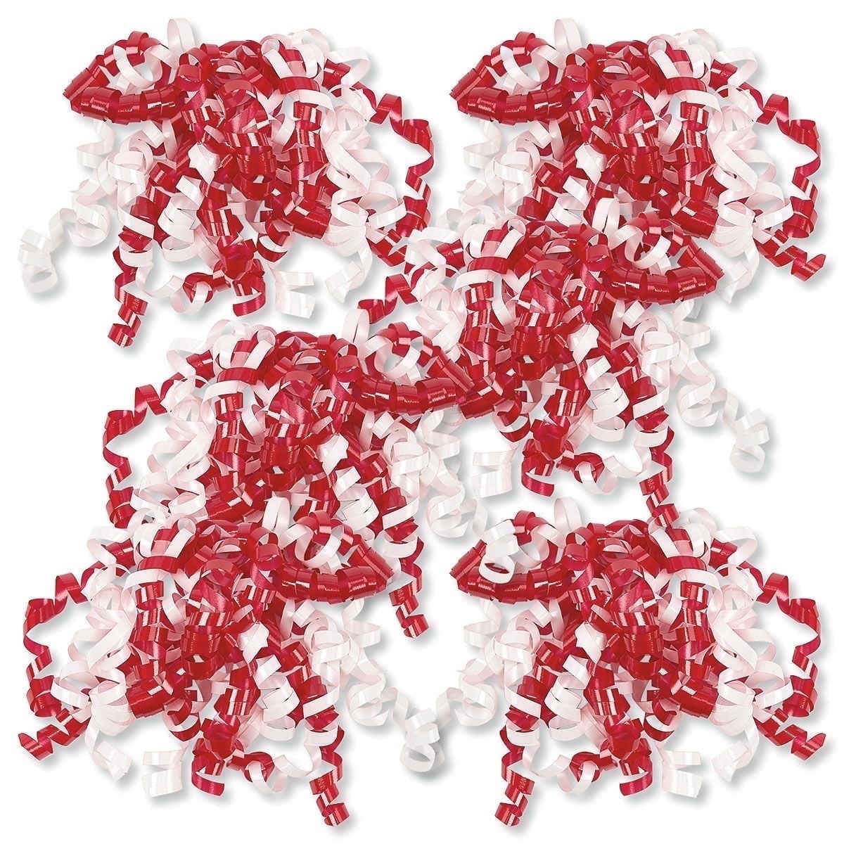 Current Christmas Red & White Curly Bows, 24-Count, Self-Adhesive ...
