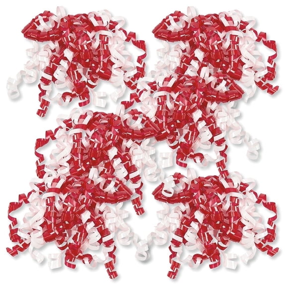 Current Christmas Red & White Curly Bows, 24-Count, Self-Adhesive ...