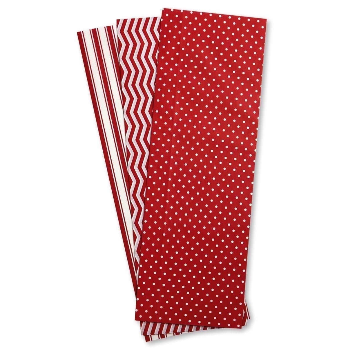 Current Christmas Red White Dots and Stripes Tissue Paper Set of 18, 20 ...