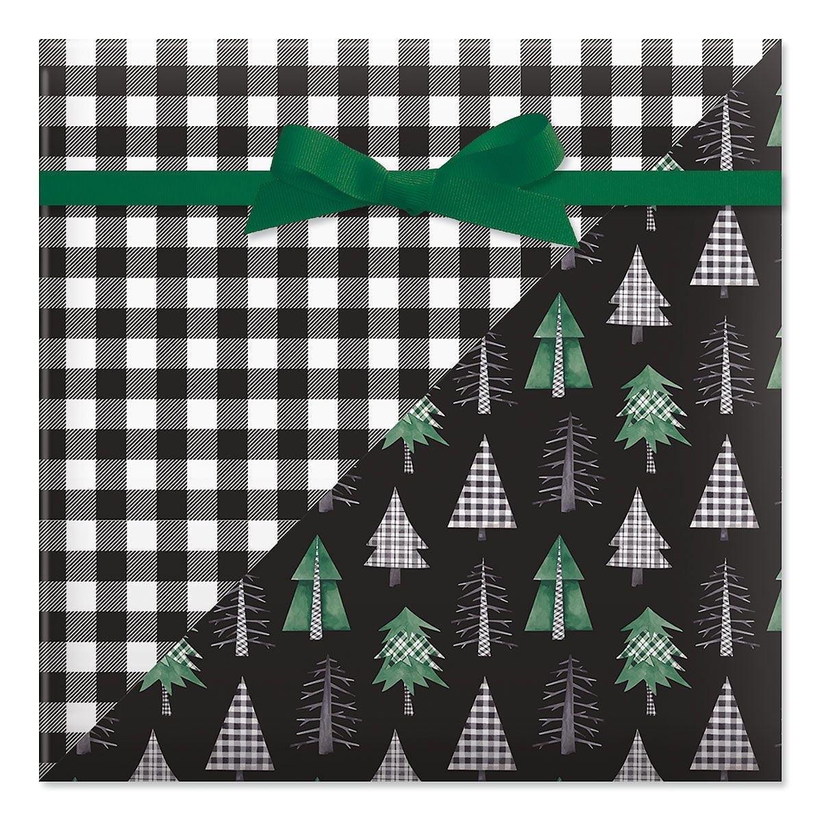 Current Christmas Tree Farm Double-Sided Jumbo Rolled Gift Wrap ...