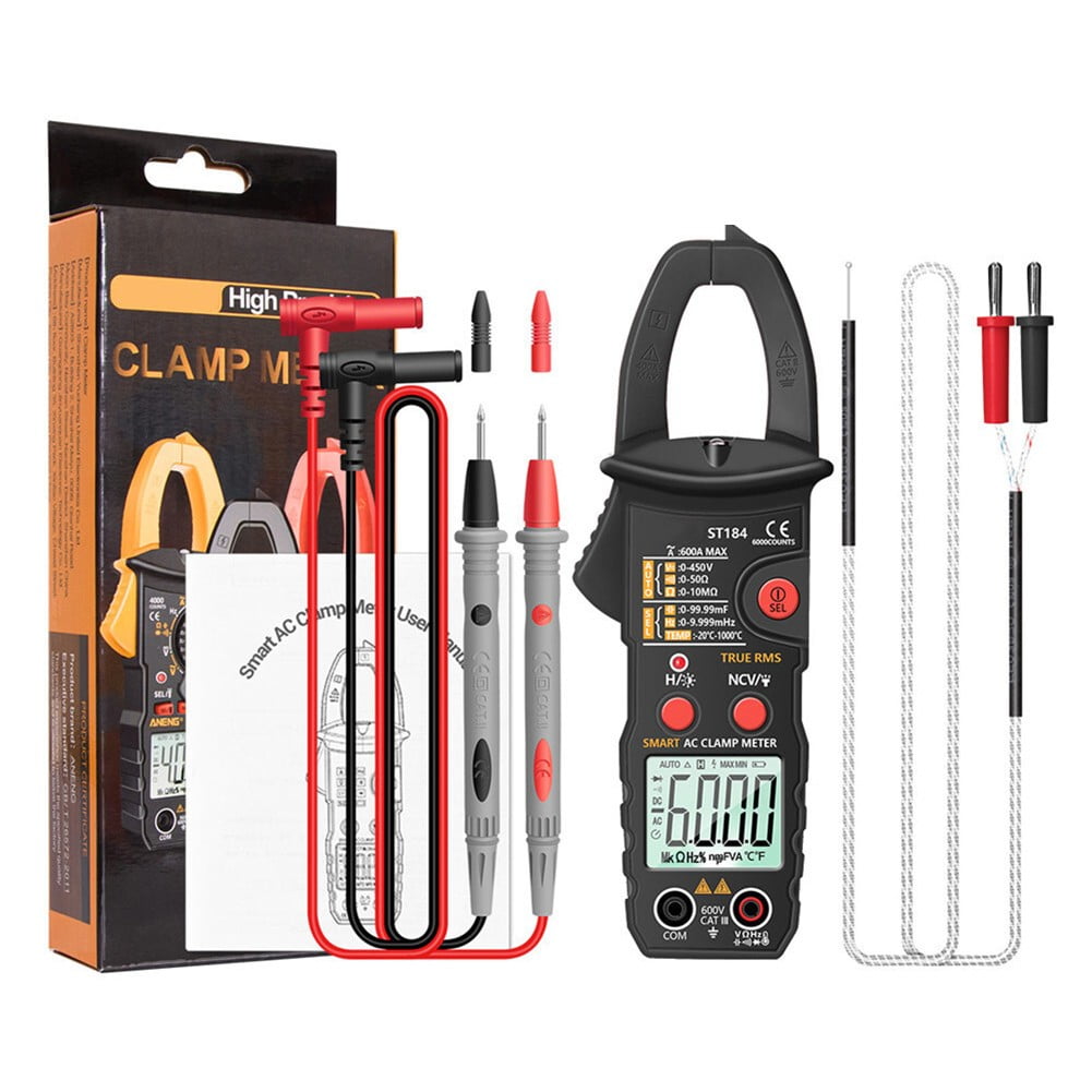 Current Clamp Digital Clamp Ac/Dc 600A, 6000 Counts Trms Auto Range ...