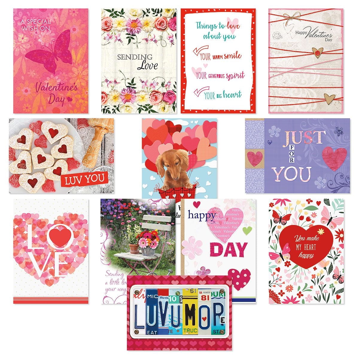 Current Classic Valentine's Day Greeting Cards - Set of 12 Valentines ...