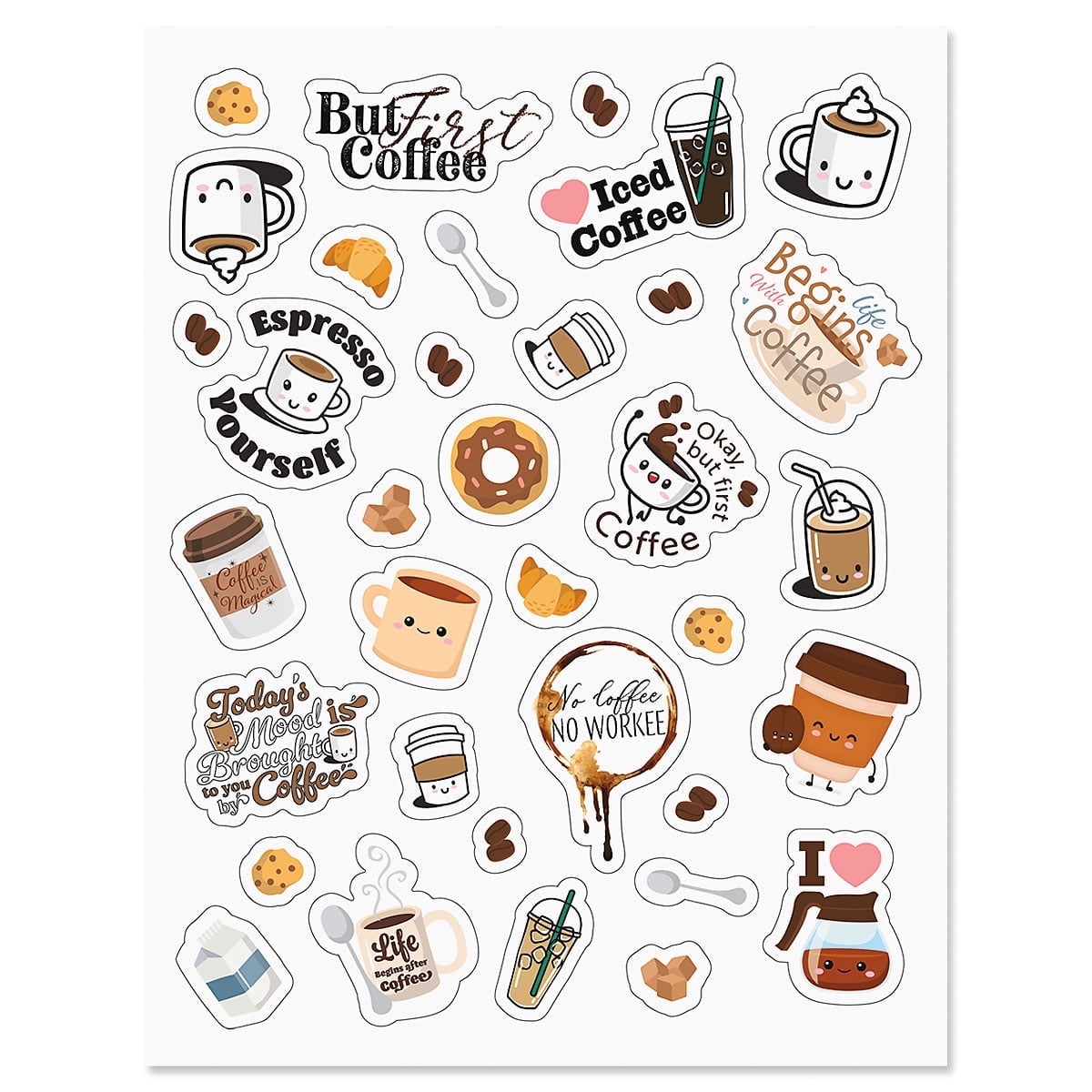 Current Coffee Fun Stickers - Stationery, 2 Full-Size 8 1/2" x 11 ...