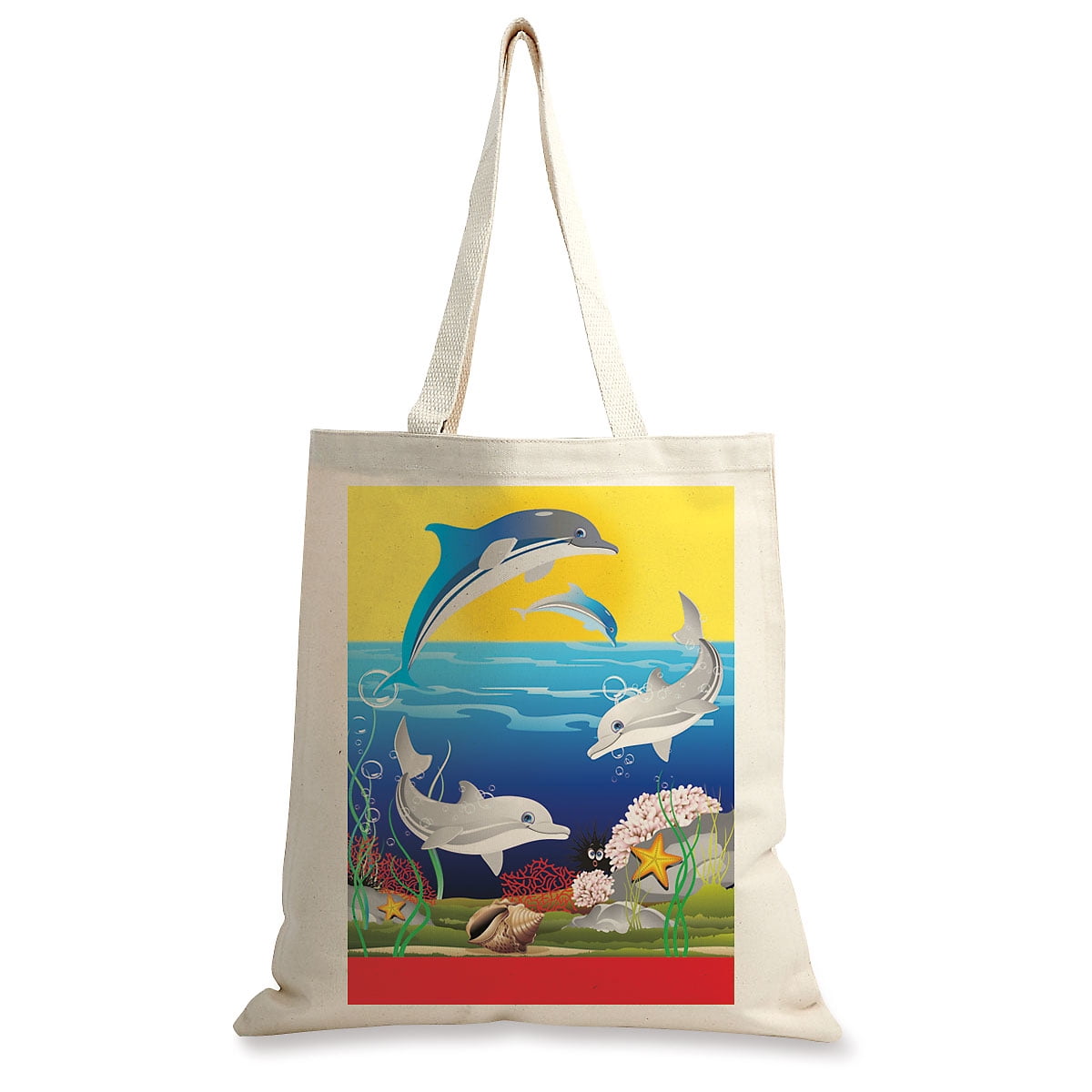 Current Cotton Canvas Tote - Dolphin Design, 100% Cotton Fabric, 15 ...