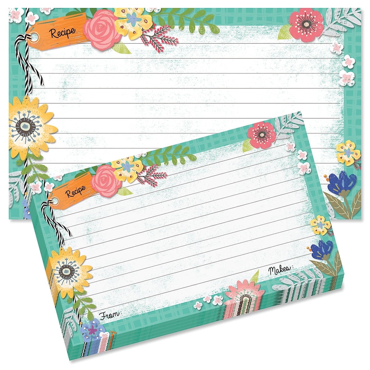 Current Country Floral Recipe Cards - 3" x 5" Everyday Recipe Cards ...