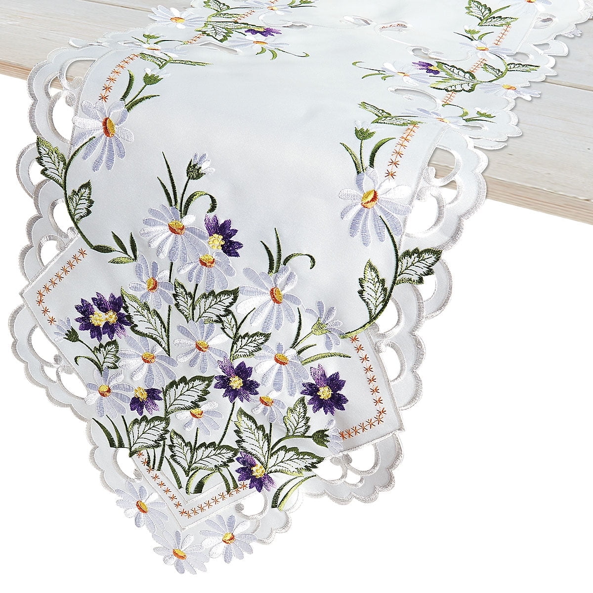 Current Daisies Cutwork Table Runner - for Indoor and Outdoor Use ...