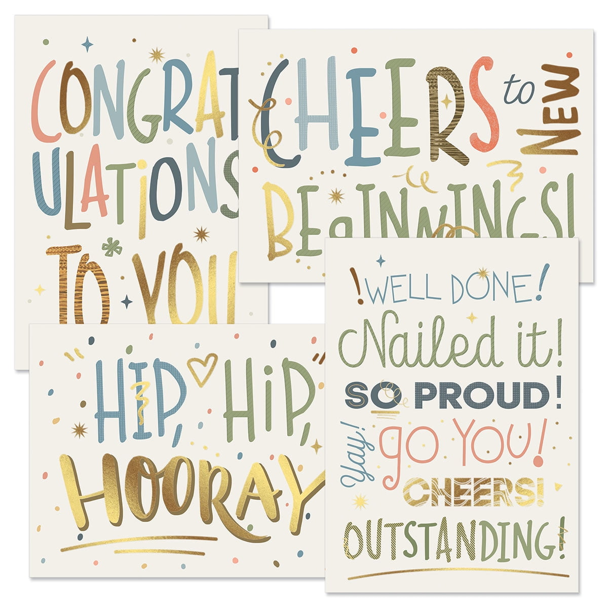 Current Deluxe Big Congrats Cards, Set of 8, 2 each of 4 designs ...