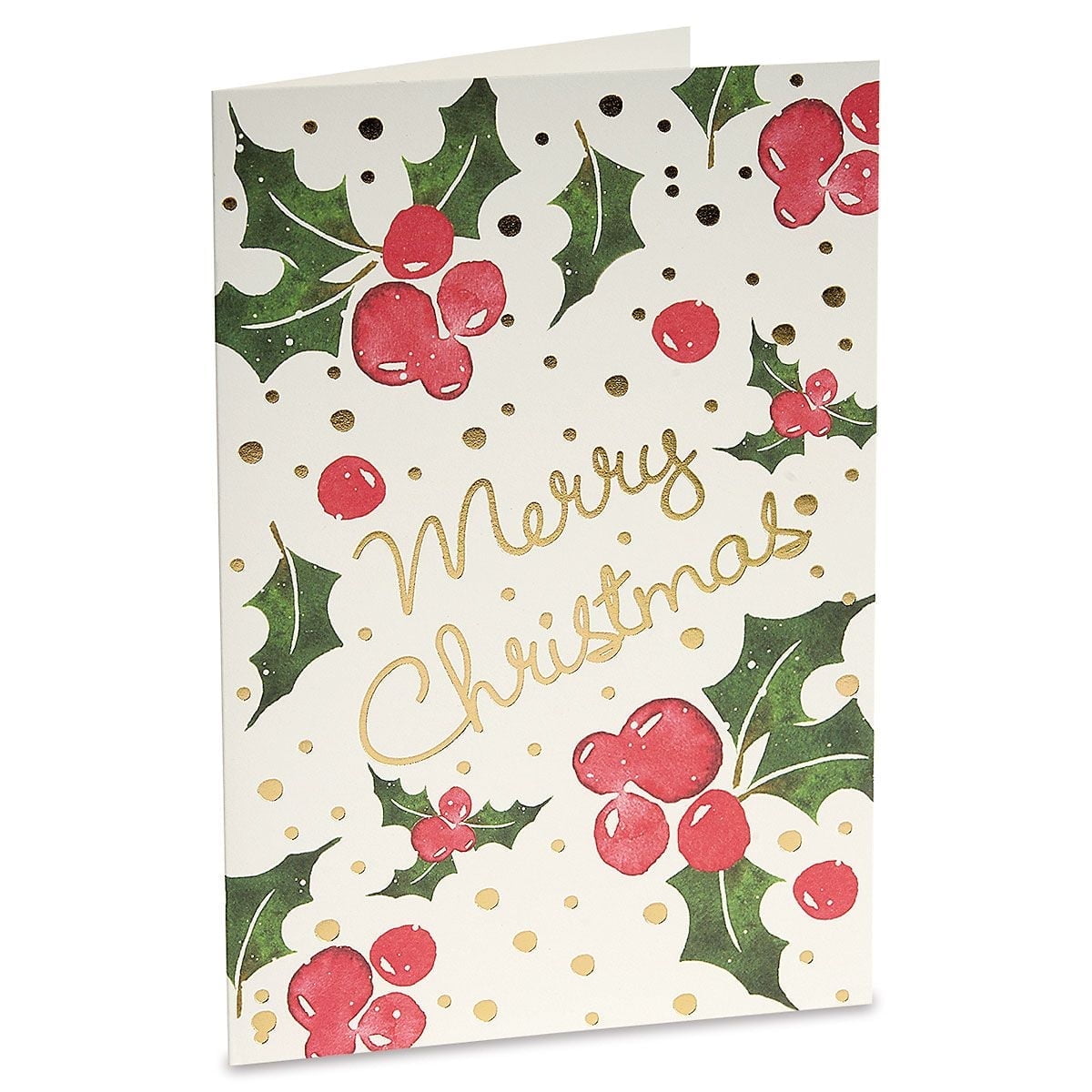 Current Deluxe Gold Foil Berries Christmas Cards - Set of 15, Large 5 x ...