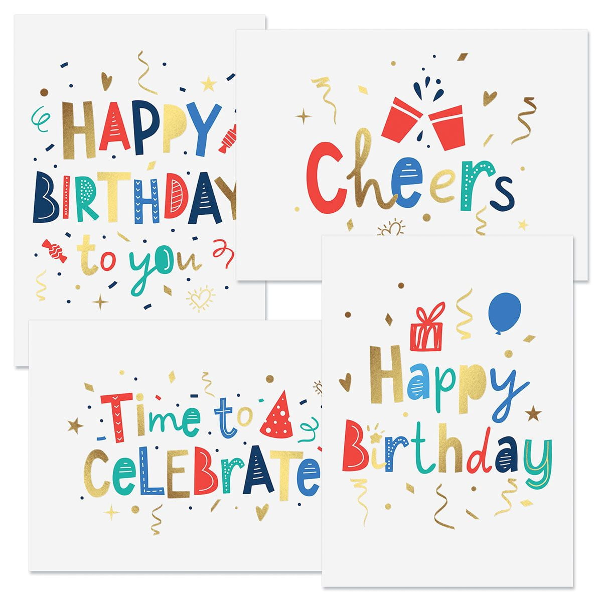 Current Deluxe Gold Foil Time to Celebrate Birthday Greeting Cards ...