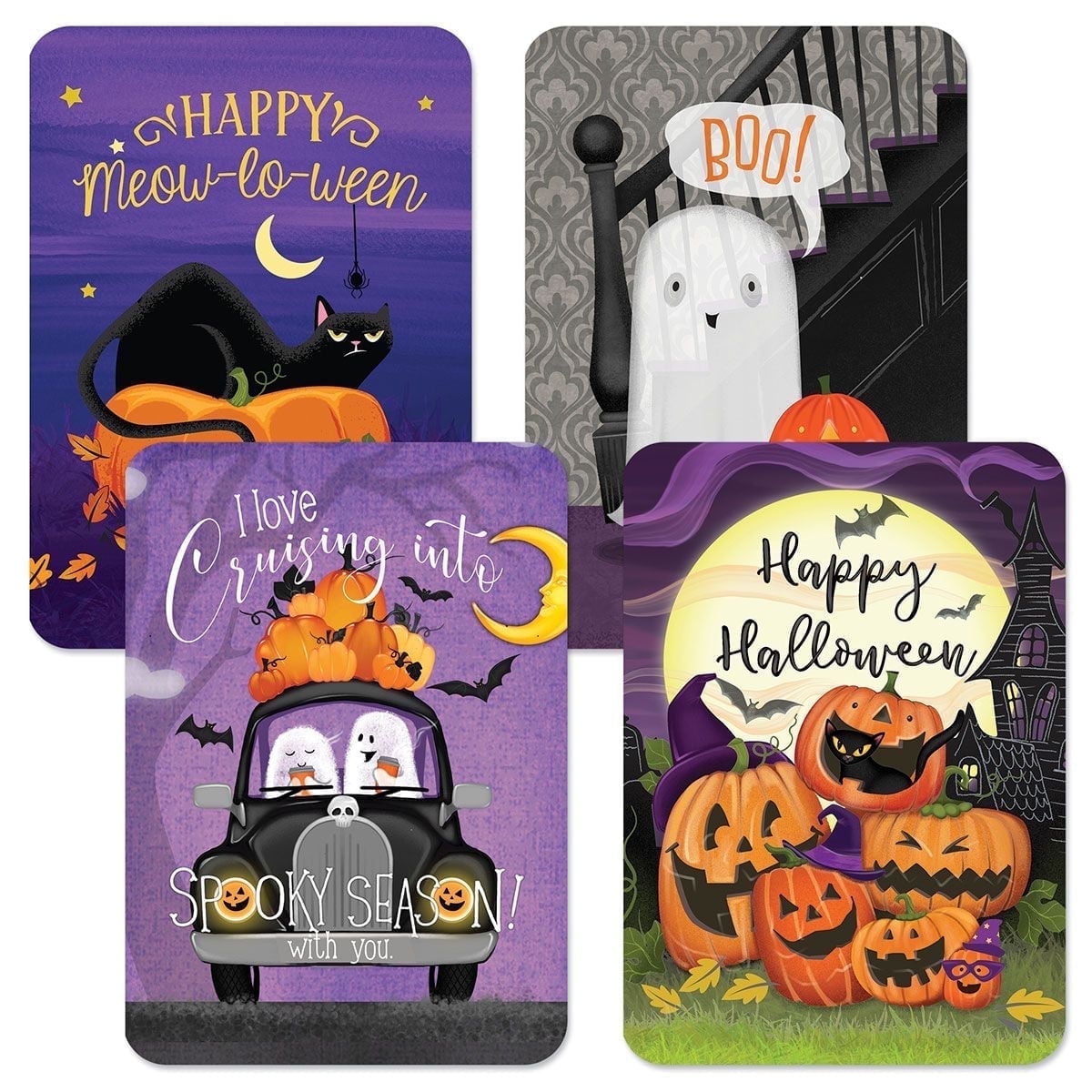 Current Die-cut Spooky Nights Halloween Cards, Set of 8, 5" x 7 ...