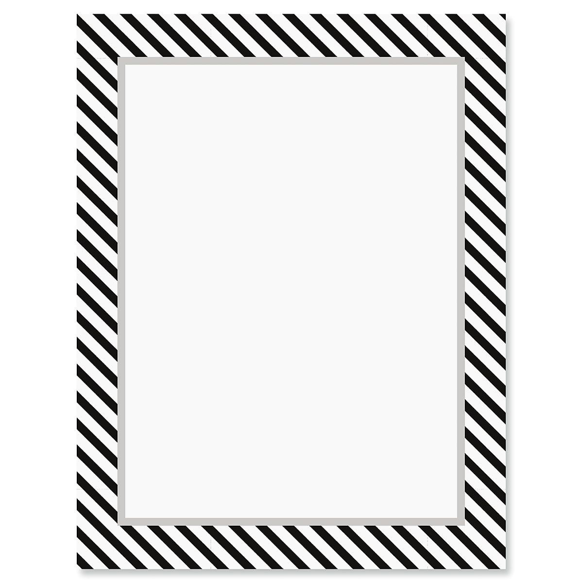 Current Distinguished Black and White Stripe Letter Papers - Set of 25 ...