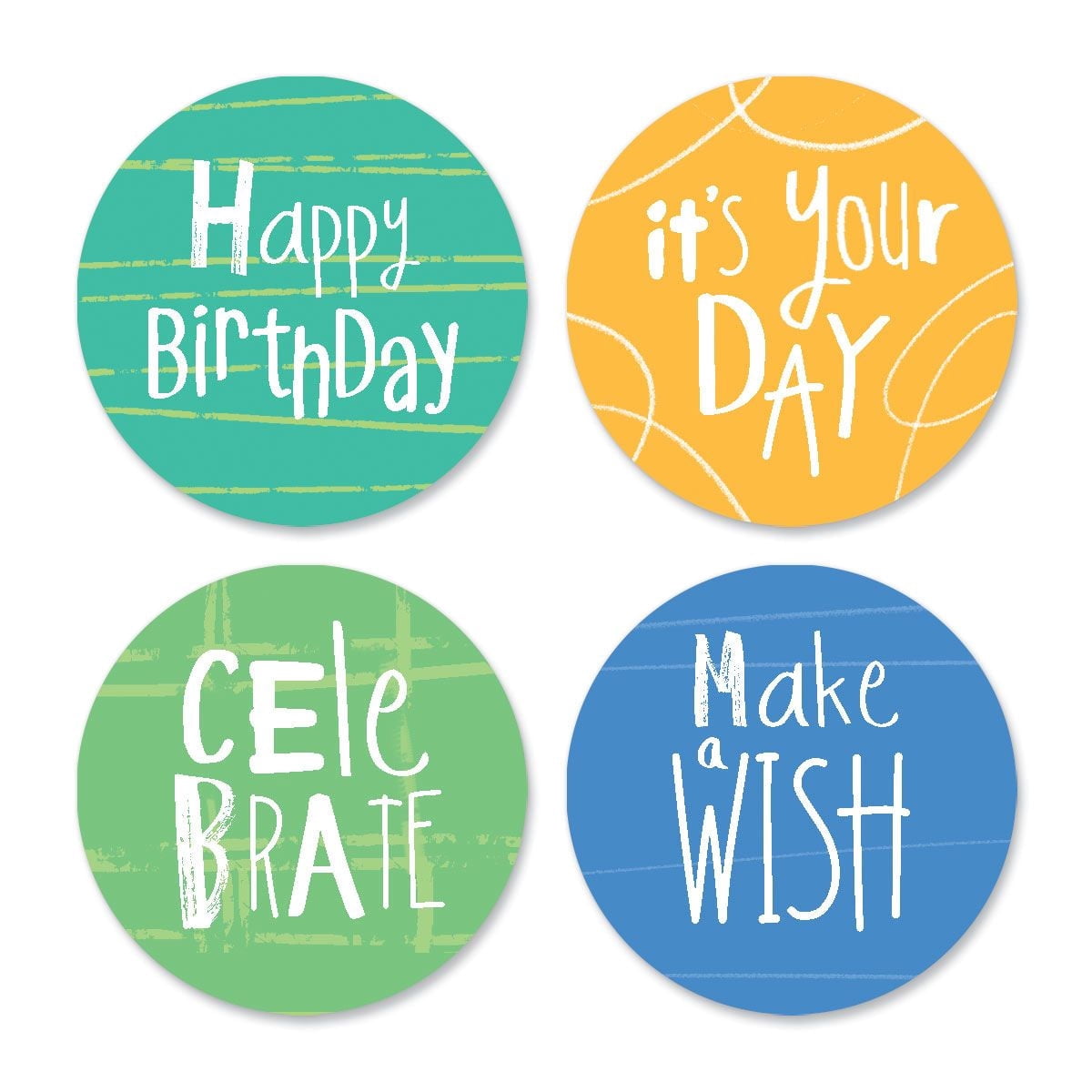 Current Dog Daze Birthday Seals - Set of 24 Envelope Seals, 1 1/2 Inch ...