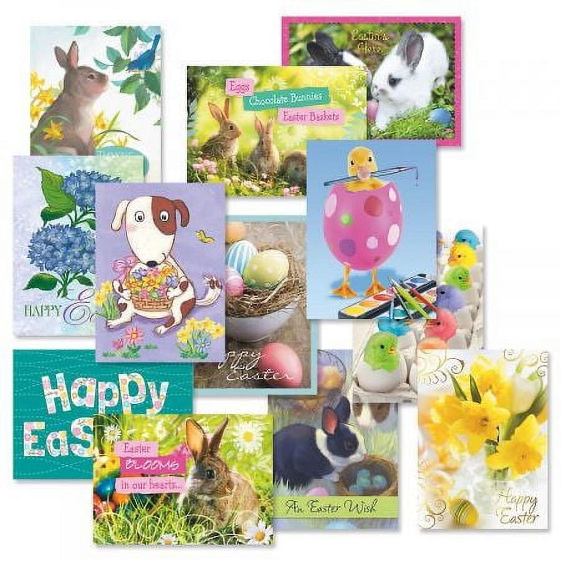 Easter Greeting Cards Boxed Package - Set of 12 Unique Designs with ...