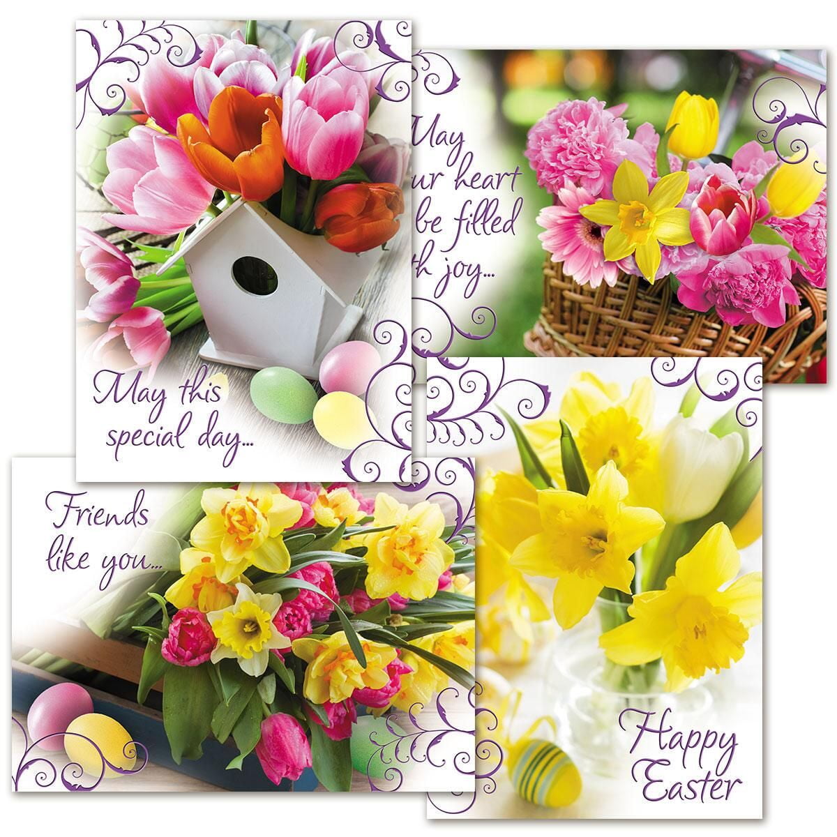 Current Easter Moments Deluxe Floral Foil Easter Greeting Cards - Set ...