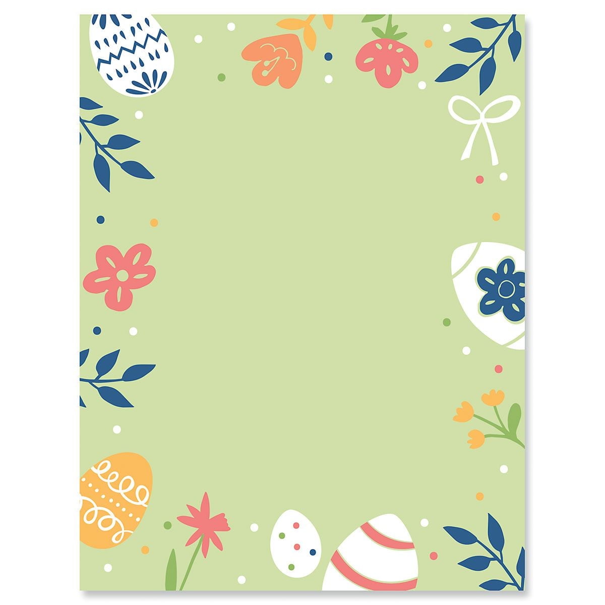 Current Egg and Flowers Easter Letter Papers - Set of 25 Spring Printer ...