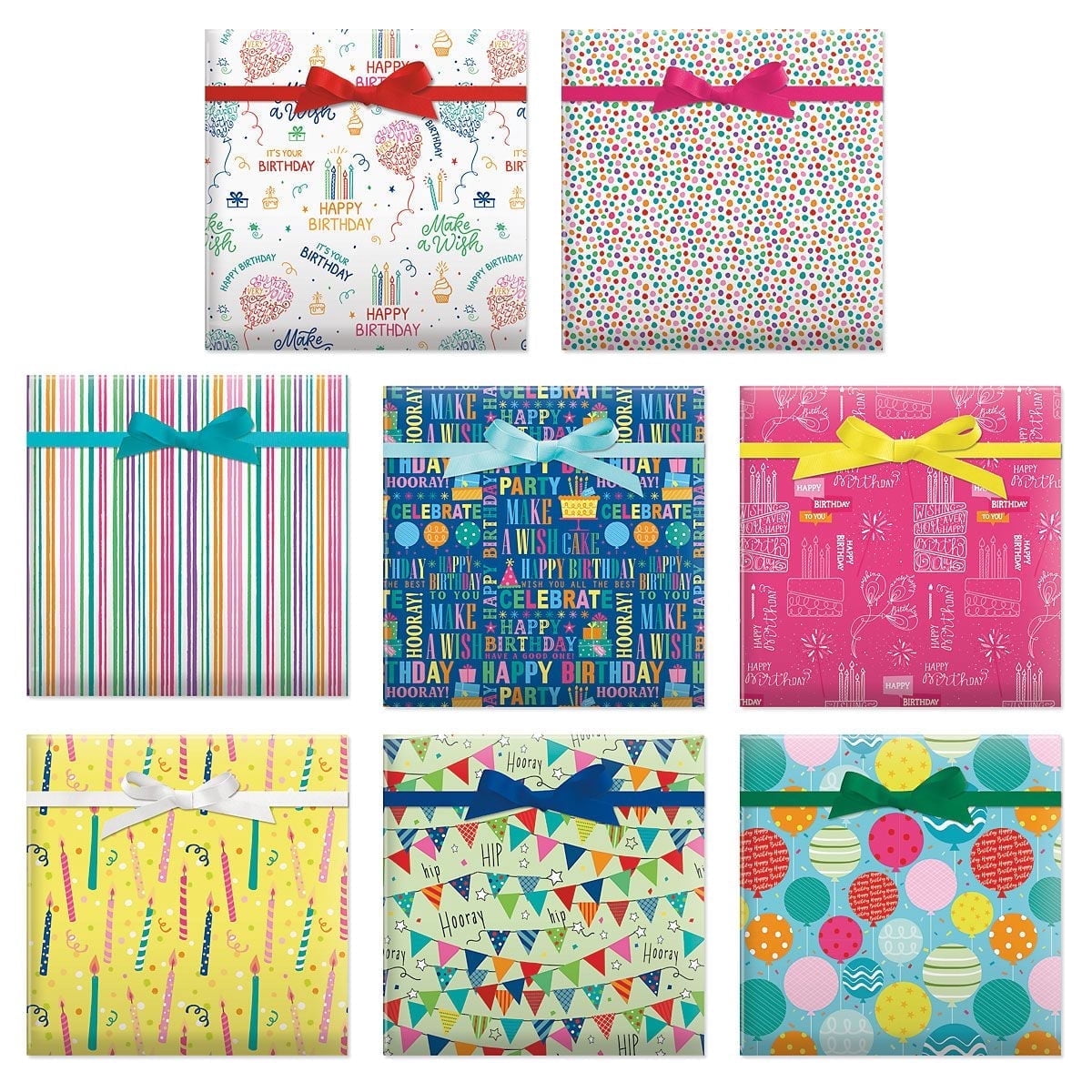 Current Everyday Birthday Celebration Flat Gift Wrap Sheets - Premium ...