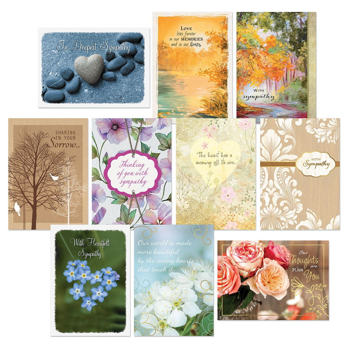 Current Expressions Sympathy Greeting Cards Value Pack - Set of 20, 10 ...