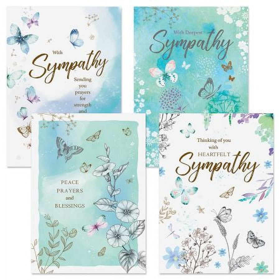 Current Faith Butterfly Wishes Sympathy Greeting Cards - Set of 8, 5" x ...