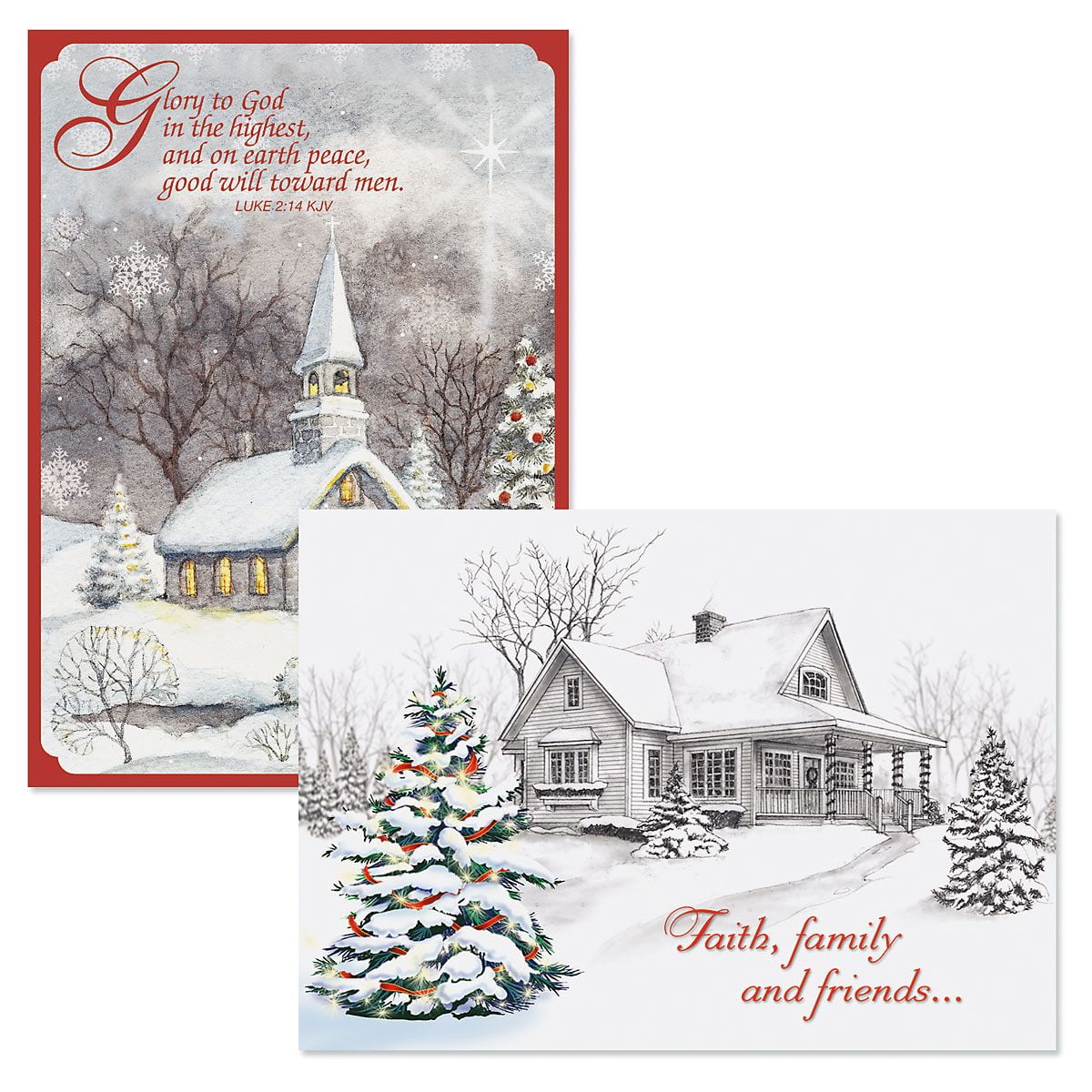 Current Faith Christmas Cards Kit, Set of 2 Designs, 5" x 7", Multipack ...