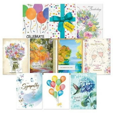 Walmart 36Pk Assorted Kraft Greeting Cards, 4x6in, for All Occasions ...