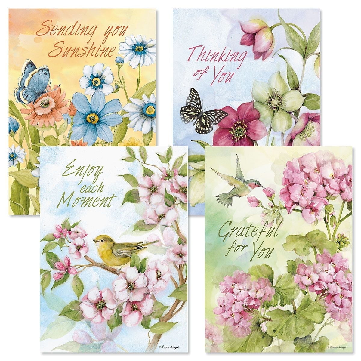 Current Floral Expressions Friendship Cards - Set of 8 (2 of each 4 ...