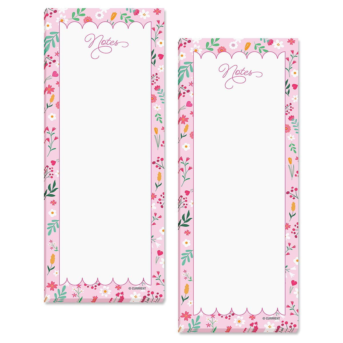 Current Floral Hearts List Pads - Set of 2, 50 Sheets Per Pad, 3 1/4 x ...