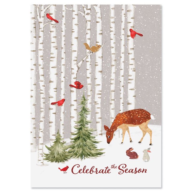 Current Forest Morning Christmas Greeting Cards Set - Set of 18 Large 5 ...
