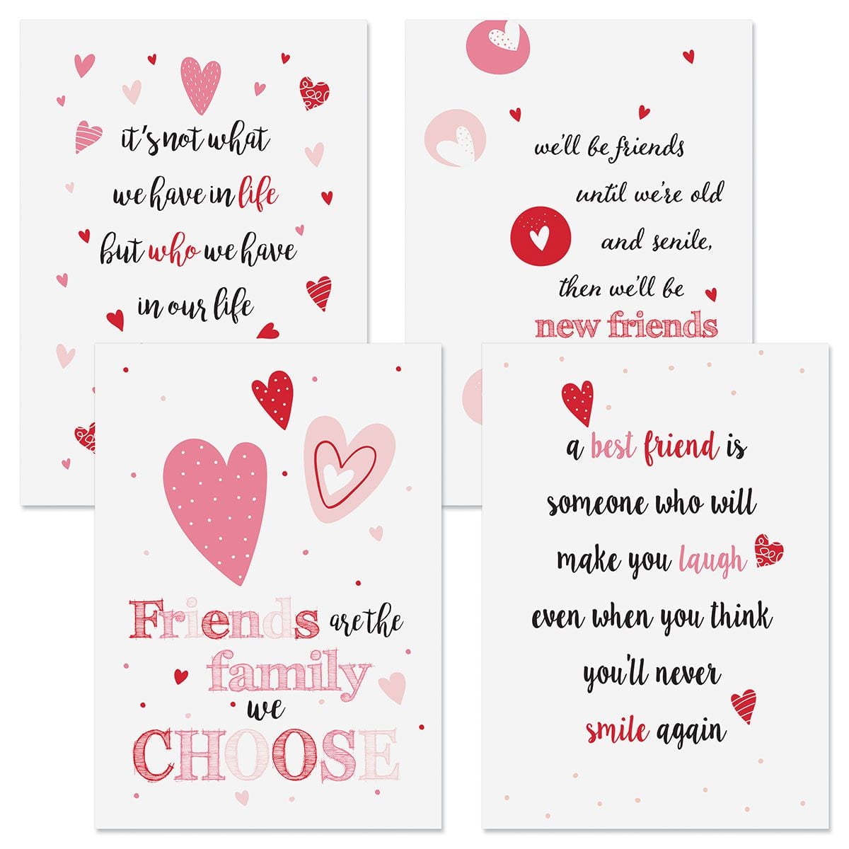 Current Friendship Valentine's Day Greeting Cards - Set of 8 (4 Designs ...
