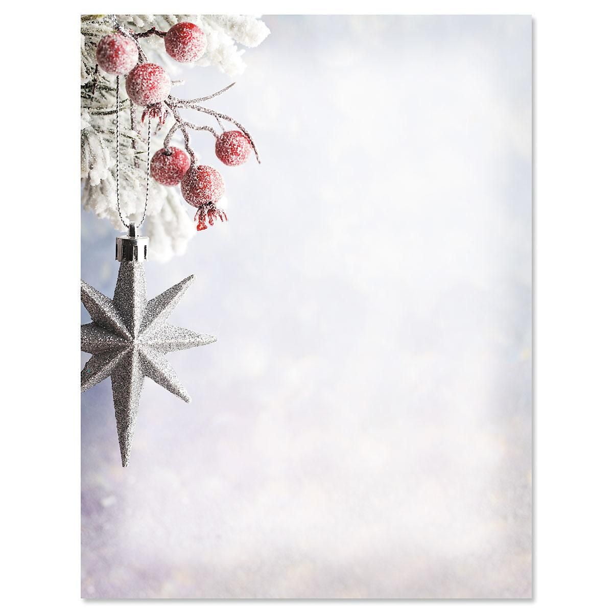 Current Frosted Berries and Star Christmas Letter Papers - Set of 25, 8 ...