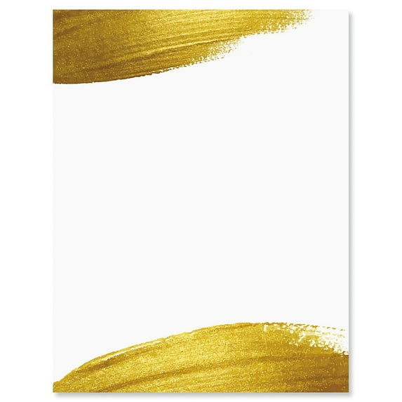 Current Gold Brush Letter Papers - Stationery Paper Set of 25, 8 1/2" x ...