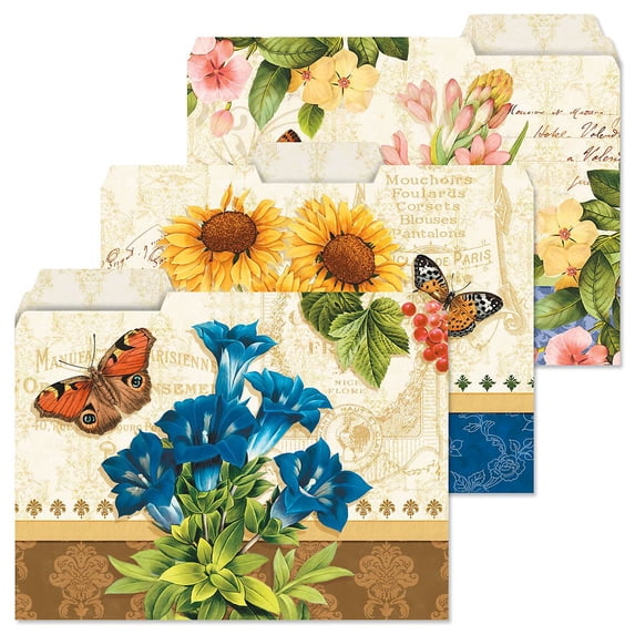 Current Grande Fleur File Folders - Set of 24 (6 Designs) 1/3 Cut ...