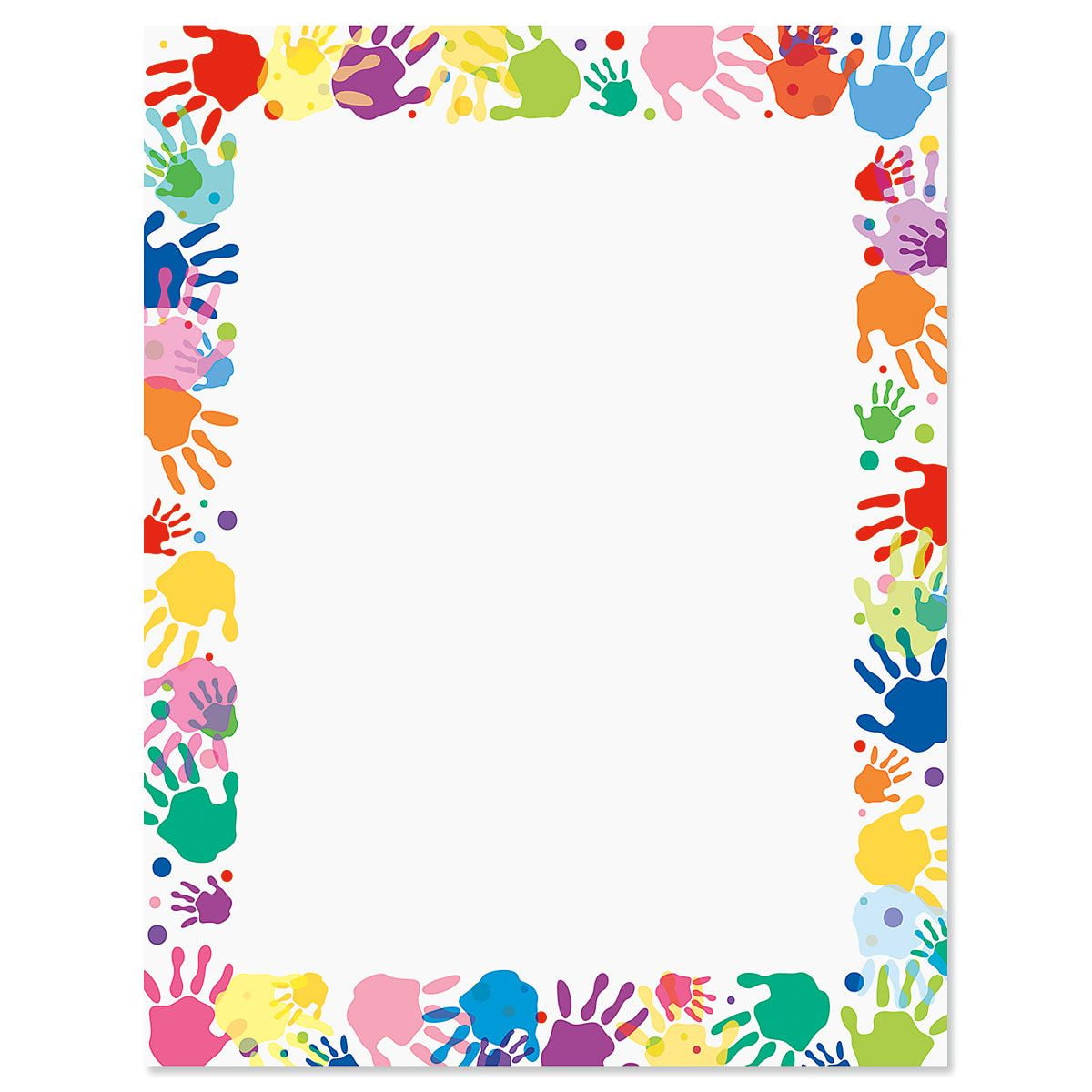 Current Handprint Frame Party Letter Paper - Birthday Stationery Papers ...