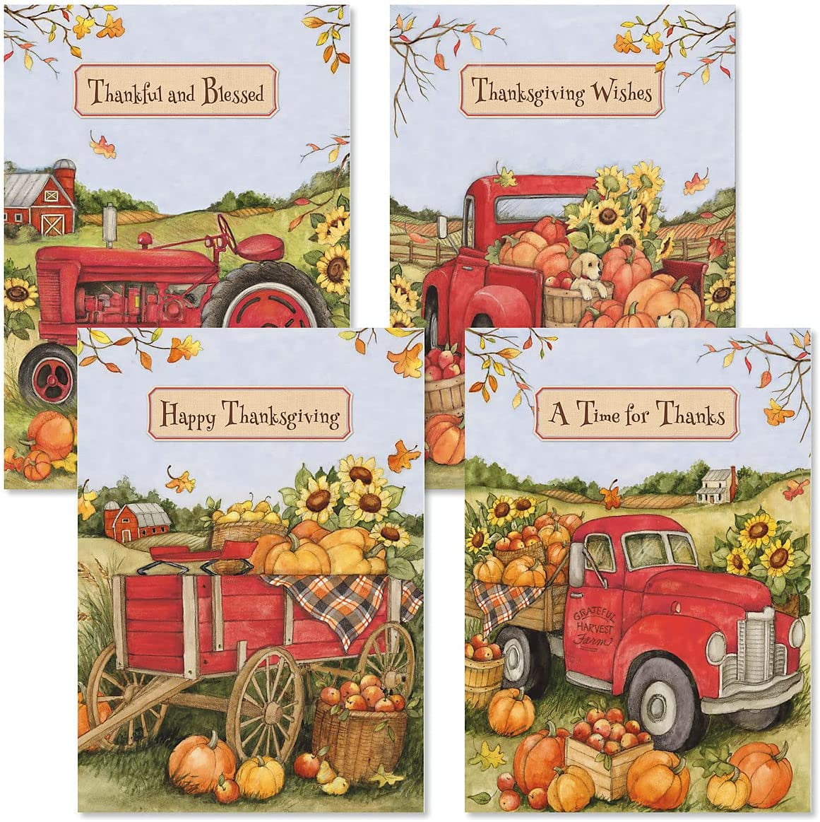 Current Harvest Notes Thanksgiving Greeting Cards Set - Themed Holiday ...