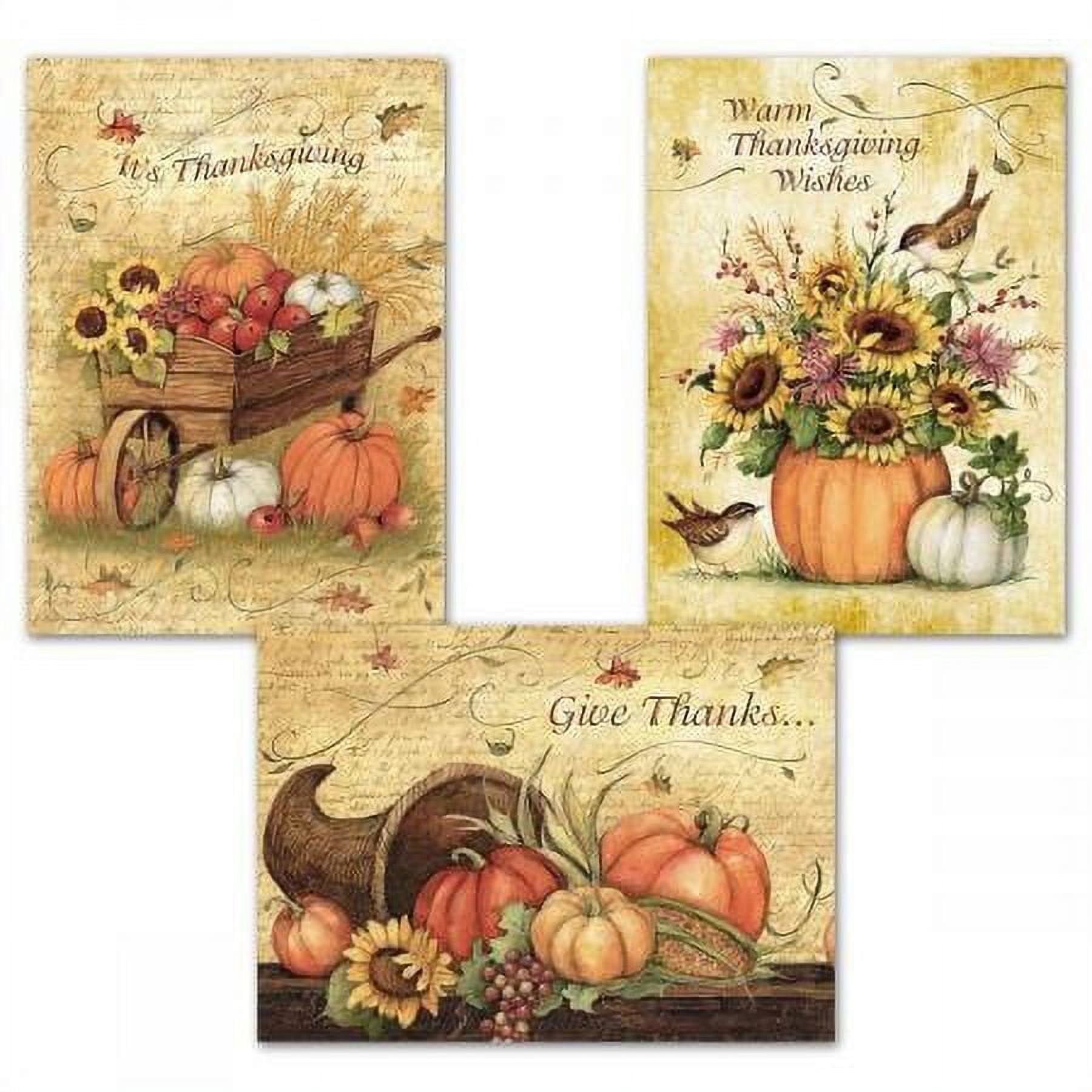 Harvest Thanksgiving Greeting Cards by Susan Winget- Pack of 6, 3 ...