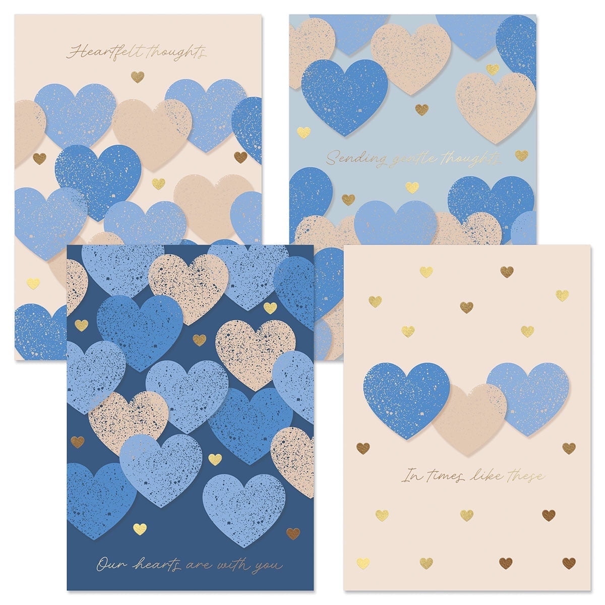 Current Hearts Deluxe Sympathy Greeting Cards - Set of 8, Large 5" x 7 ...