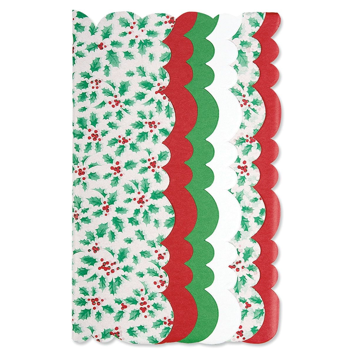 Current Holly Jolly Scalloped Edge Tissue Paper Sheets - Christmas and ...