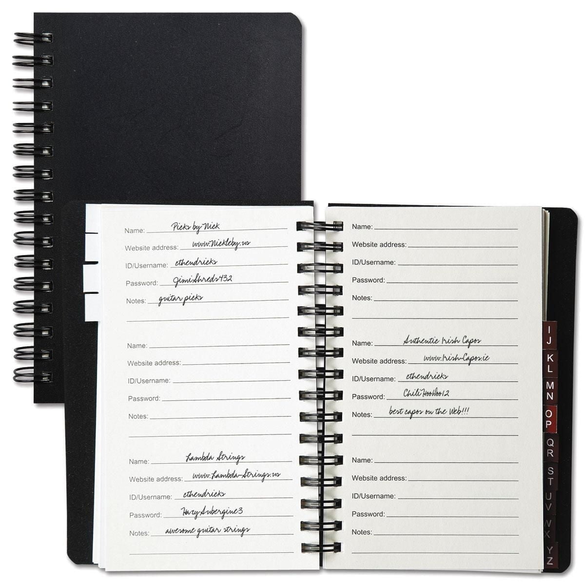 Small Hardcover Current Internet Password Keeper Book - Spiral-Bound ...