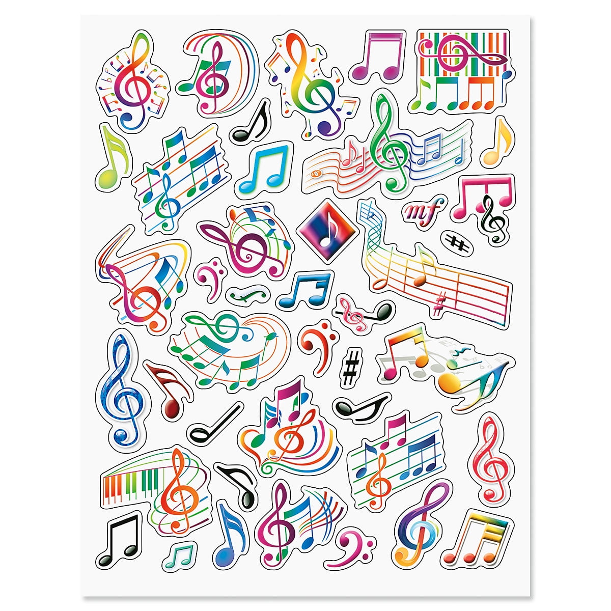 Current Musical Notes Stickers - Stationery, 2 Full-Size 8 1/2" x 11 ...