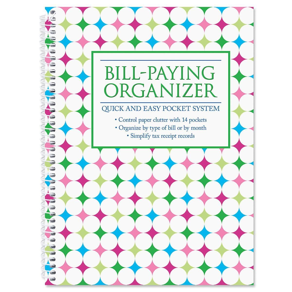 Current Neon Brights Bill Paying Organizer Book, 9" x 12", Spiral-Bound ...