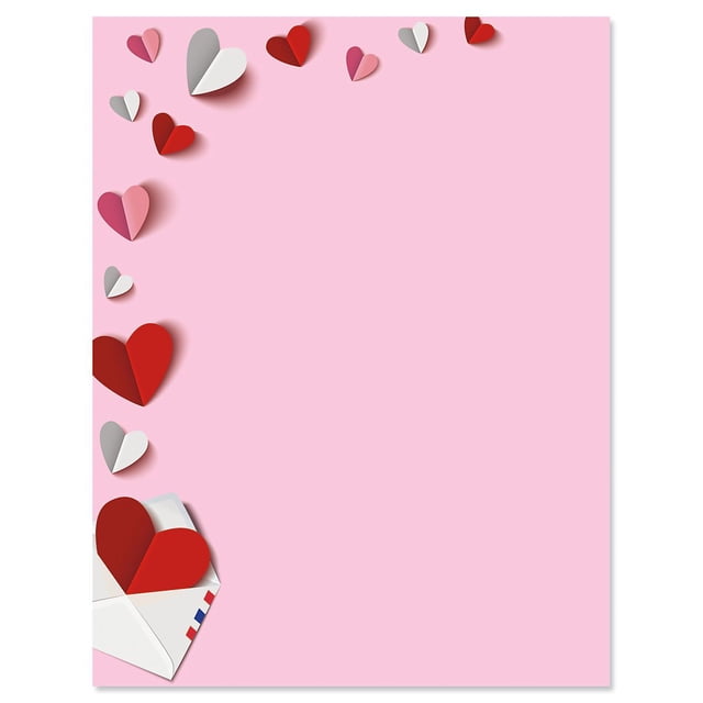 Current Paper Hearts Letter Stationery - Set of 25 Valentine's Day ...