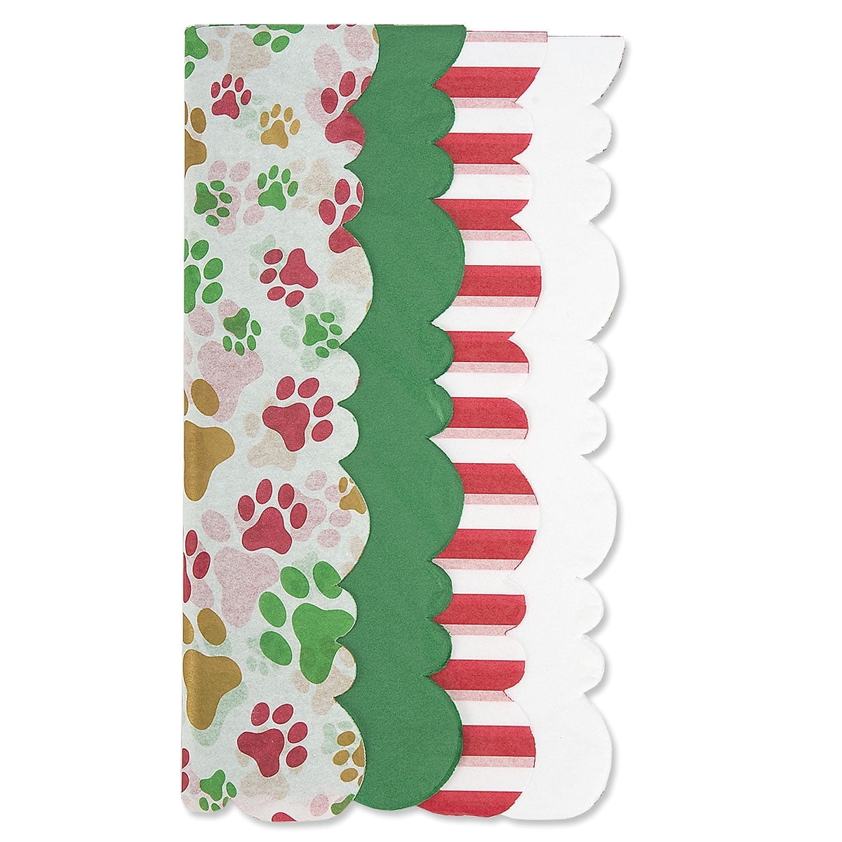 Current Pawprint Scalloped Edge Tissue Paper Sheets - Christmas and ...
