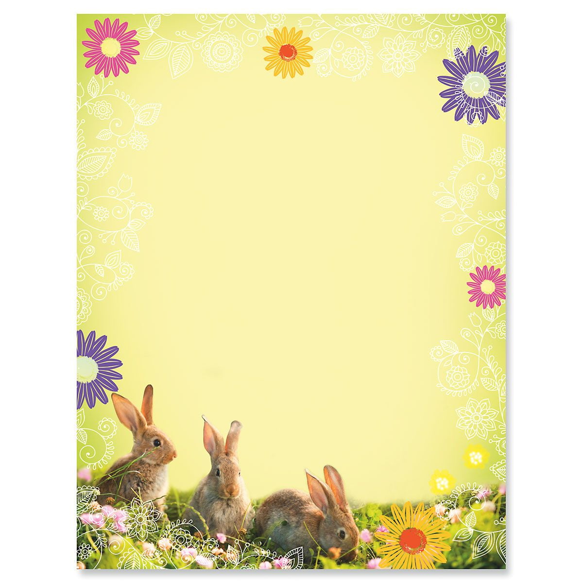 Current Photo Bunnies Easter Letter Papers - Set of 25 Spring Computer ...