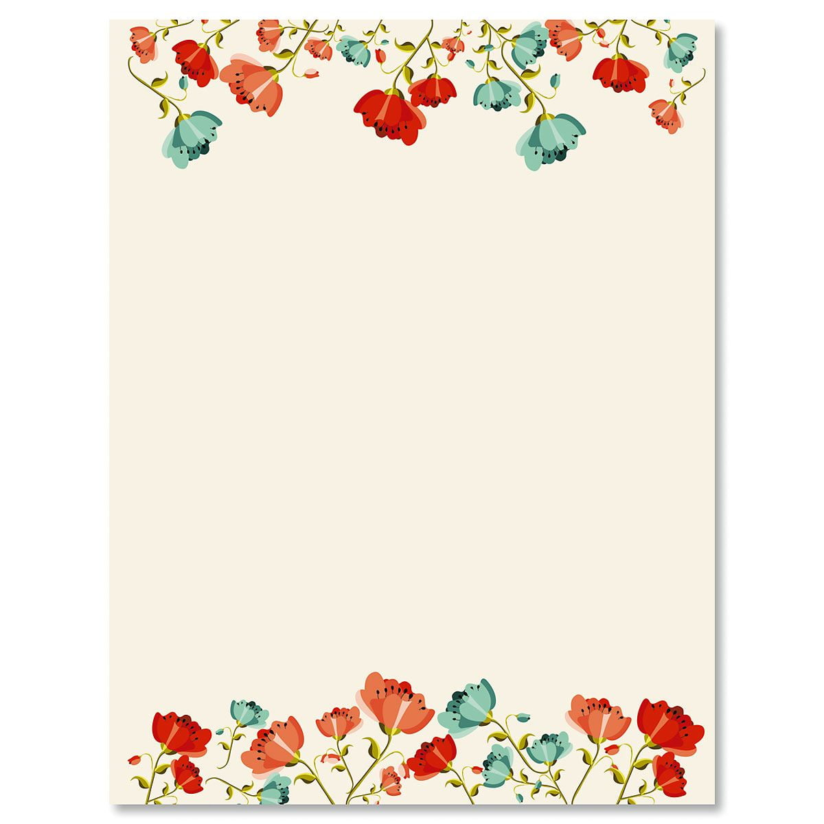 Current Poppies Floral Letter Papers - Set of 25 Spring Stationery ...