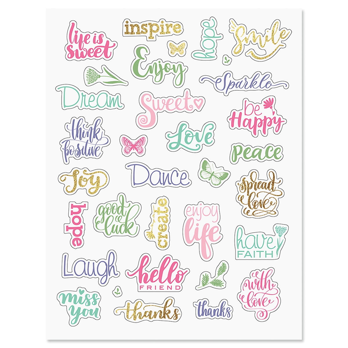 Current Positive Vibes Stickers, Set of 30 stickers, Printed in The USA ...